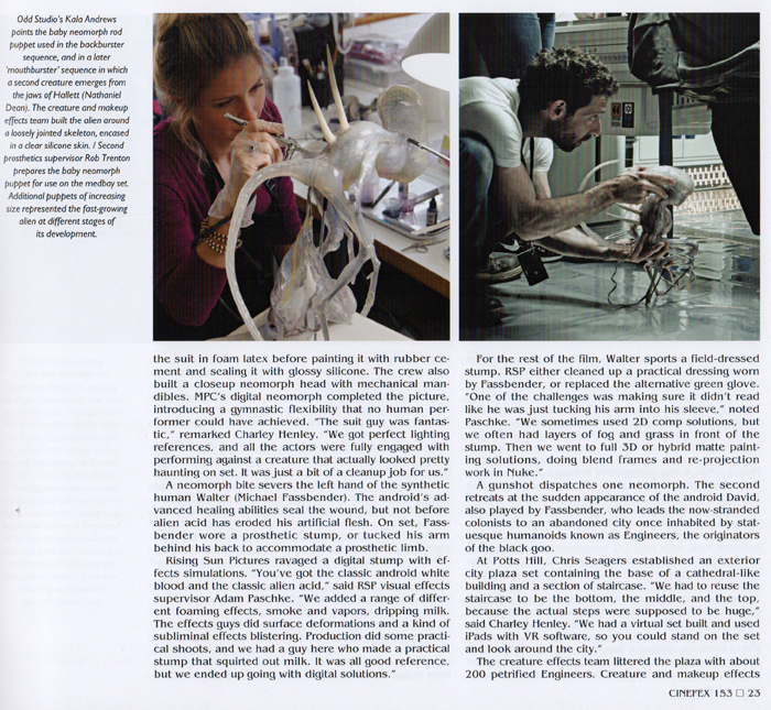 Cinefex- Issue 153. Alien:Covenant. - Odd Studio