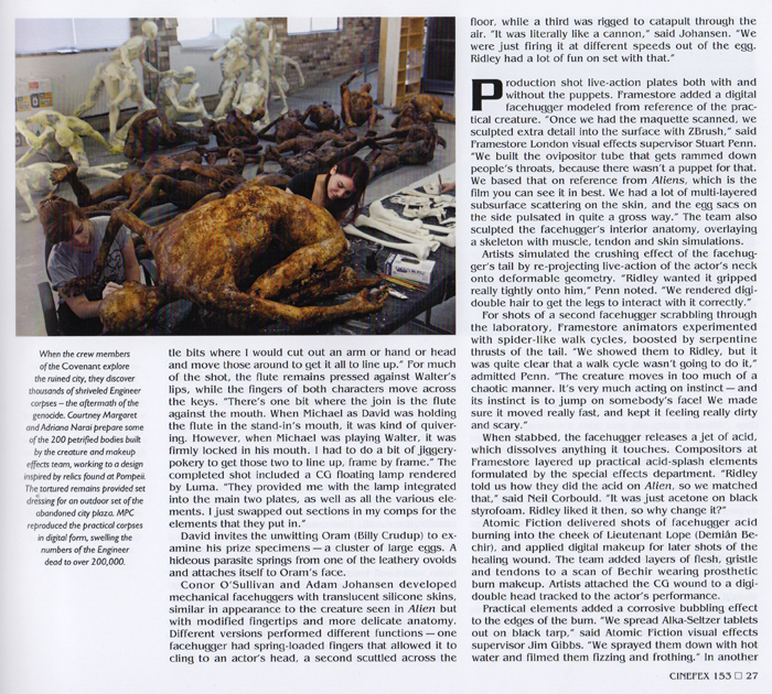 Cinefex- Issue 153. Alien:Covenant. - Odd Studio