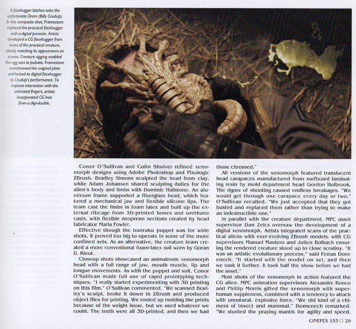 Cinefex- Issue 153. Alien:Covenant. - Odd Studio